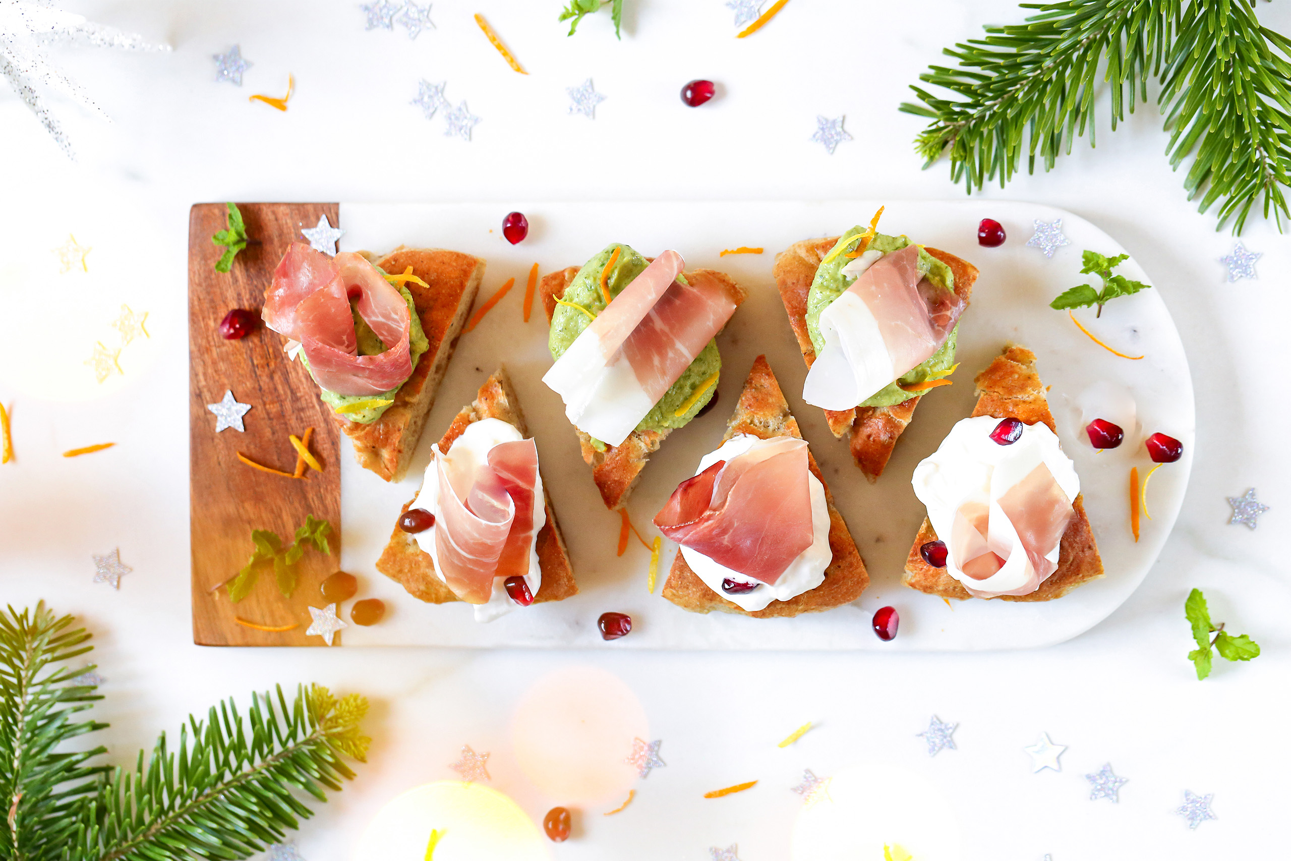 Focaccia au Jambon de Parme AOP, burrata à la truffe ou crème de ...